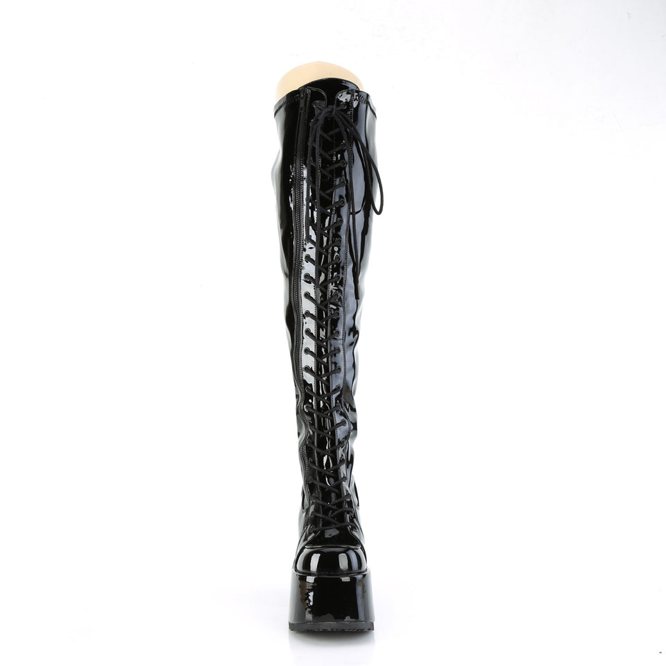 DEMONIA "Camel-300WC" Boots - Black Stretch Patent – Demonia Cult