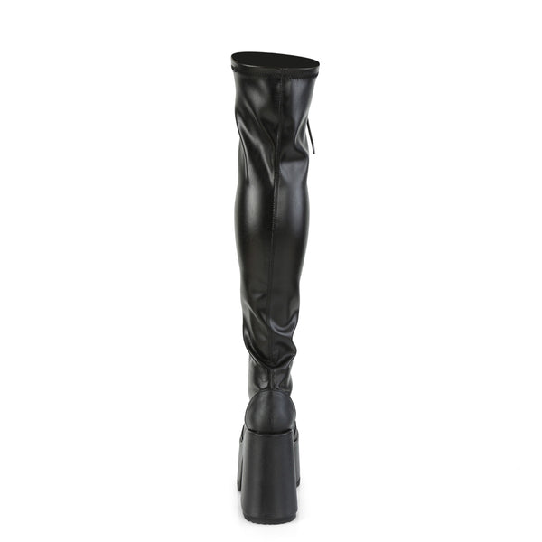 DEMONIA "Camel-300" Over-the-knee Boots - Black Str Vegan Leather ...