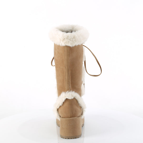 DEMONIA "Cubby-311" Knee-high Boots - Camel Vegan Suede – Demonia Cult