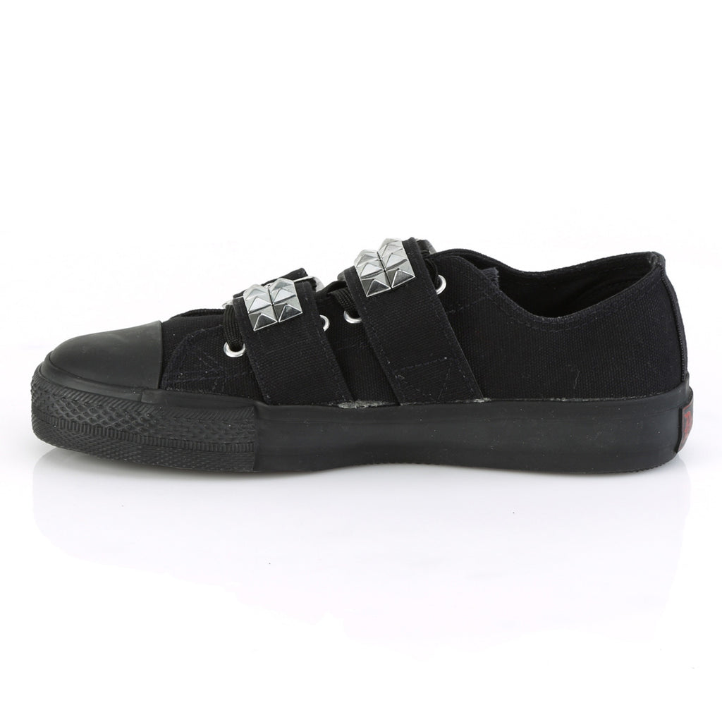 DEMONIA "Deviant-08" Sneakers - Black Canvas – Demonia Cult