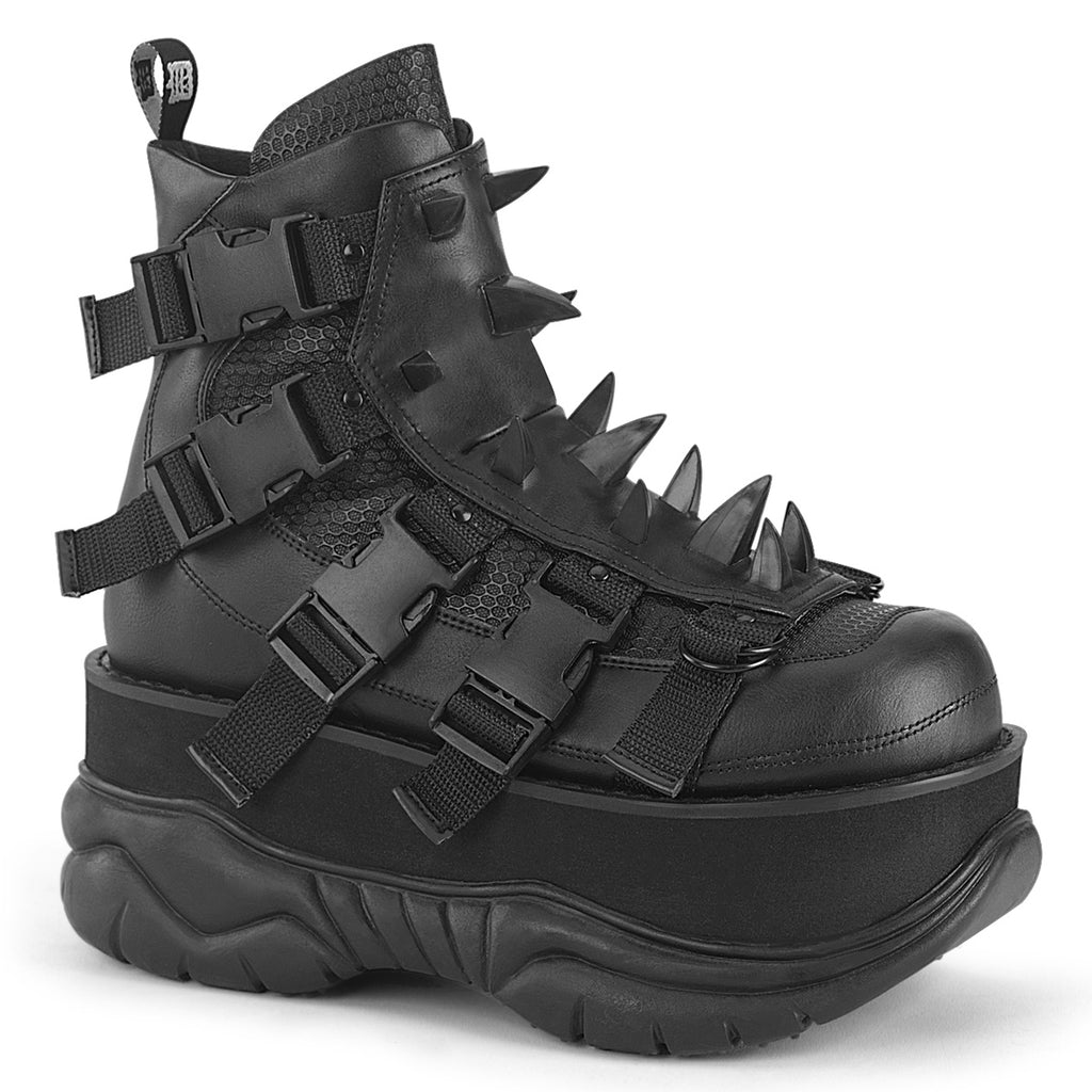 DEMONIA "Neptune-68" Ankle Boots - Black Vegan Leather – Demonia Cult