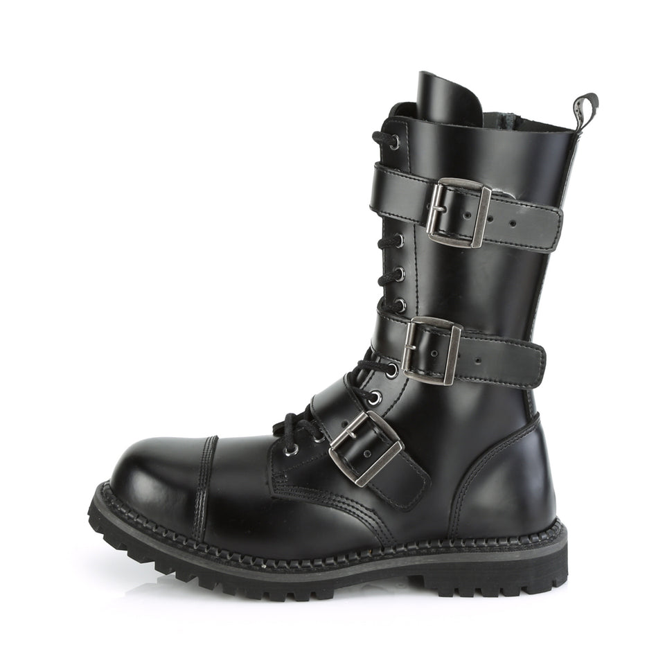 DEMONIA "Riot-12BK" Boots - Black Leather – Demonia Cult