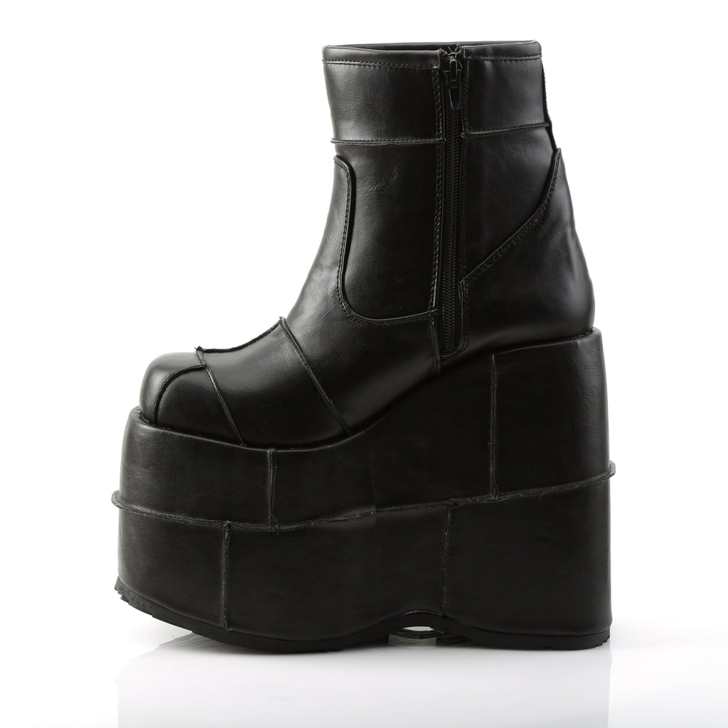 DEMONIA "Stack-201" Ankle Boots - Black Vegan Leather – Demonia Cult
