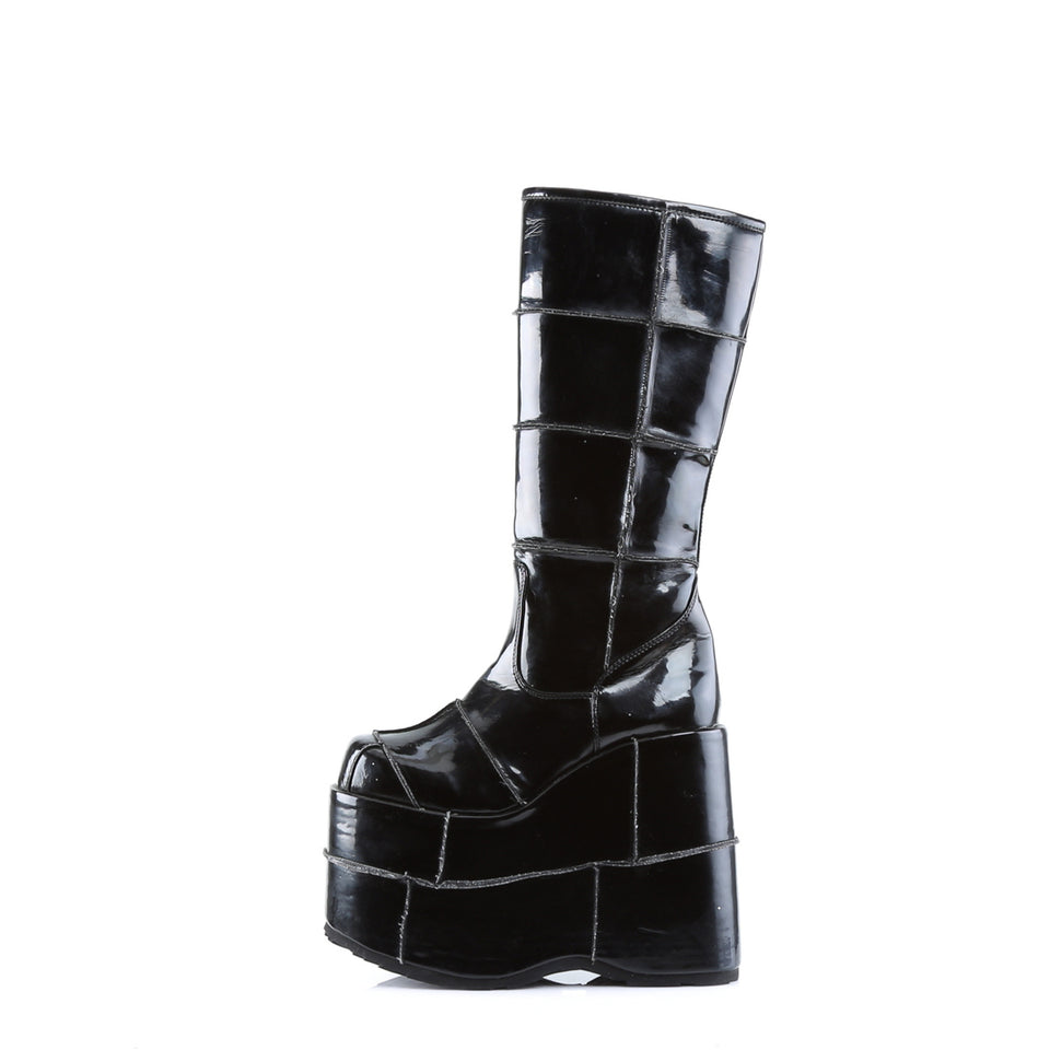 DEMONIA "Stack-301" Boots - Black Patent – Demonia Cult