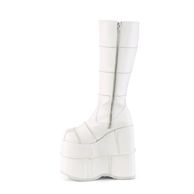 DEMONIA "Stack-301" Boots - White Vegan Leather – Demonia Cult