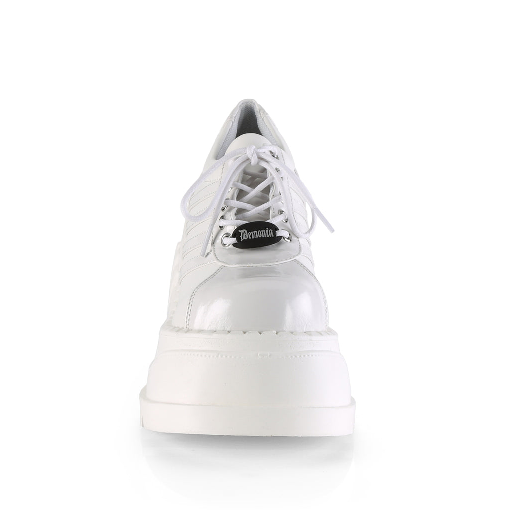 DEMONIA "Stomp-08" Shoes - White Patent-Vegan Leather – Demonia Cult