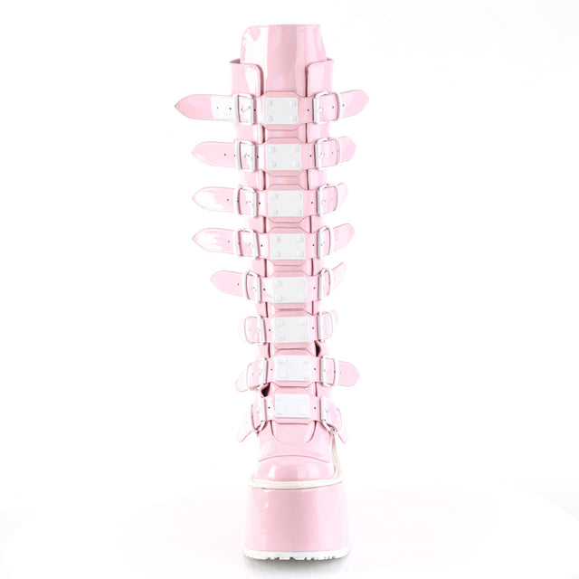 DEMONIA "Swing-815" Boots - Baby Pink Hologram – Demonia Cult
