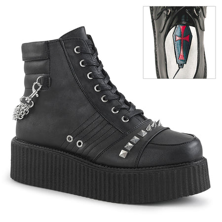 DEMONIA "V-CREEPER-565" Creepers - Black Vegan Leather – Demonia Cult