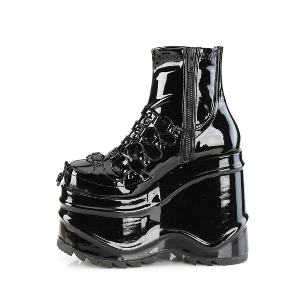 DEMONIA "Wave-110" Ankle Boots - Black Patent – Demonia Cult
