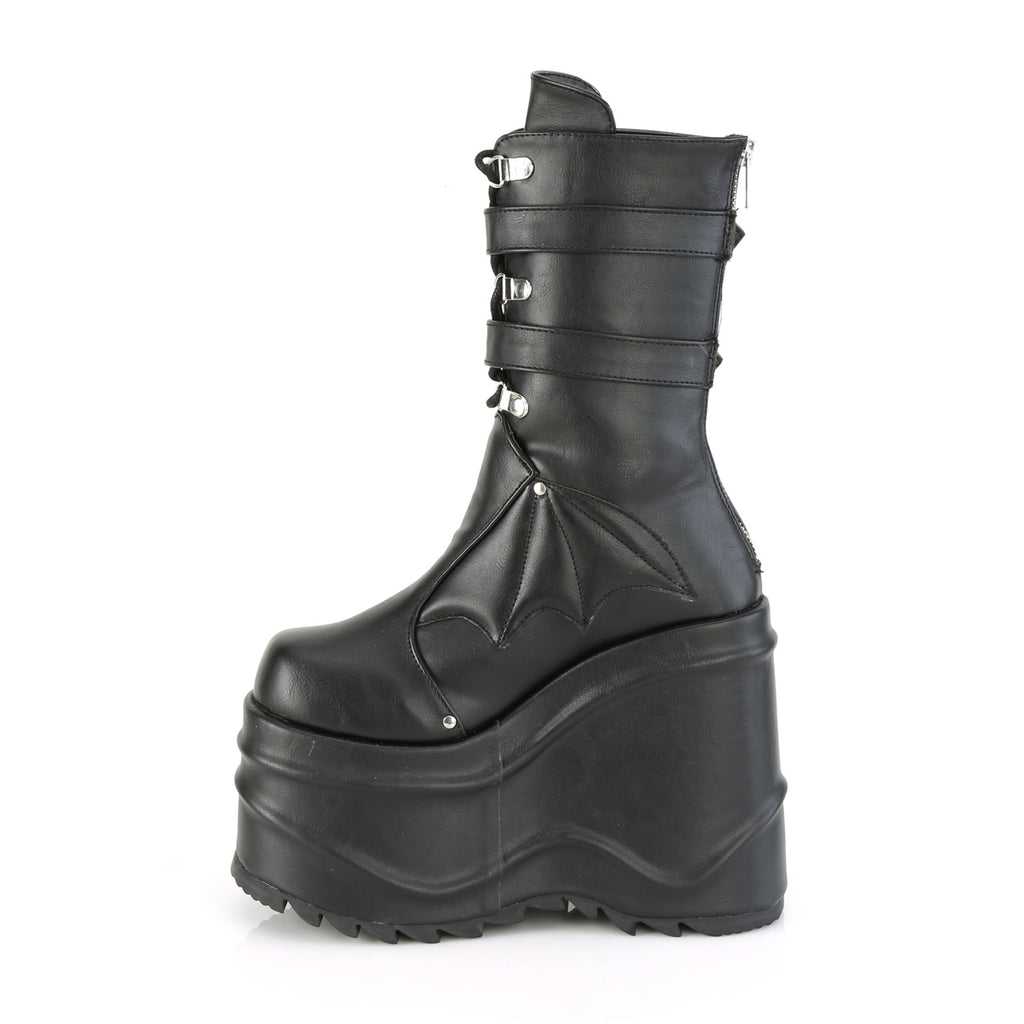 DEMONIA "Wave-150" Boots - Black Vegan Leather – Demonia Cult