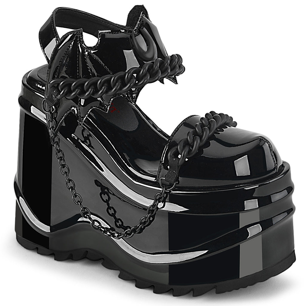 DEMONIA "Wave-20" Sandals - Black Patent – Demonia Cult