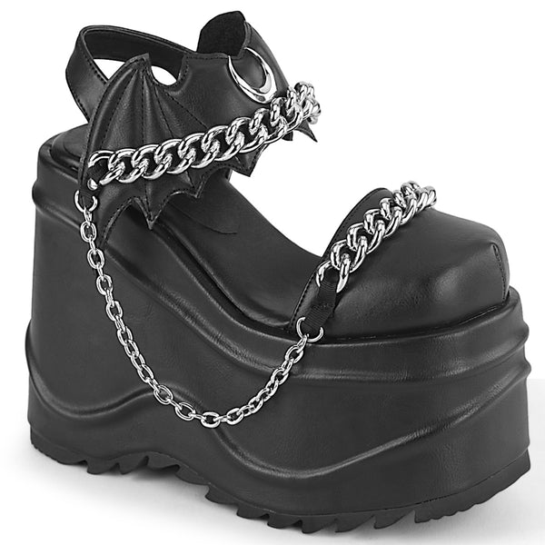 DEMONIA "Wave-20" Sandals - Black Vegan Leather – Demonia Cult