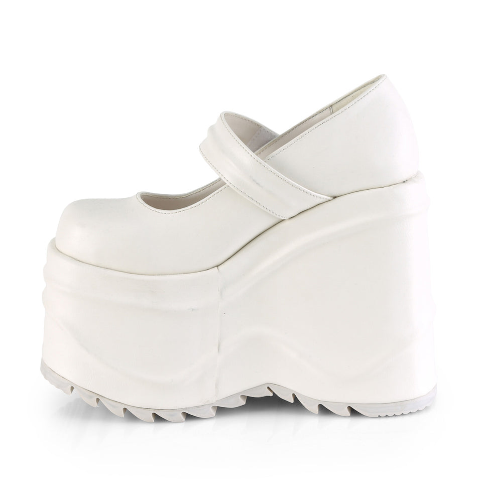 DEMONIA "Wave-32" Platforms - White Vegan Leather – Demonia Cult